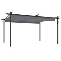 vidaXL Pavilion de grădină, acoperiș retractabil, antracit, 4x3 m ...