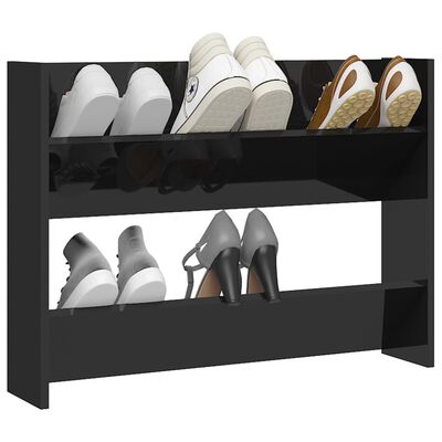 vidaXL Pantofare de perete, negru extralucios, 80x18x60 cm, PAL | vidaXL.ro