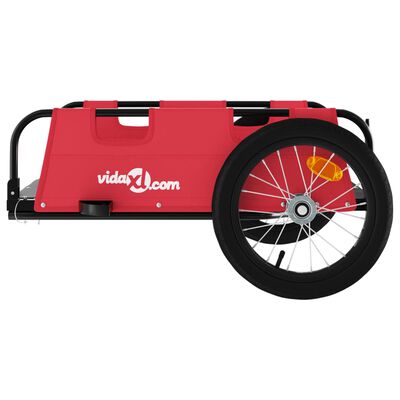 vidaXL Remorcă de bicicletă, roșu, textil oxford și fier | vidaXL.ro