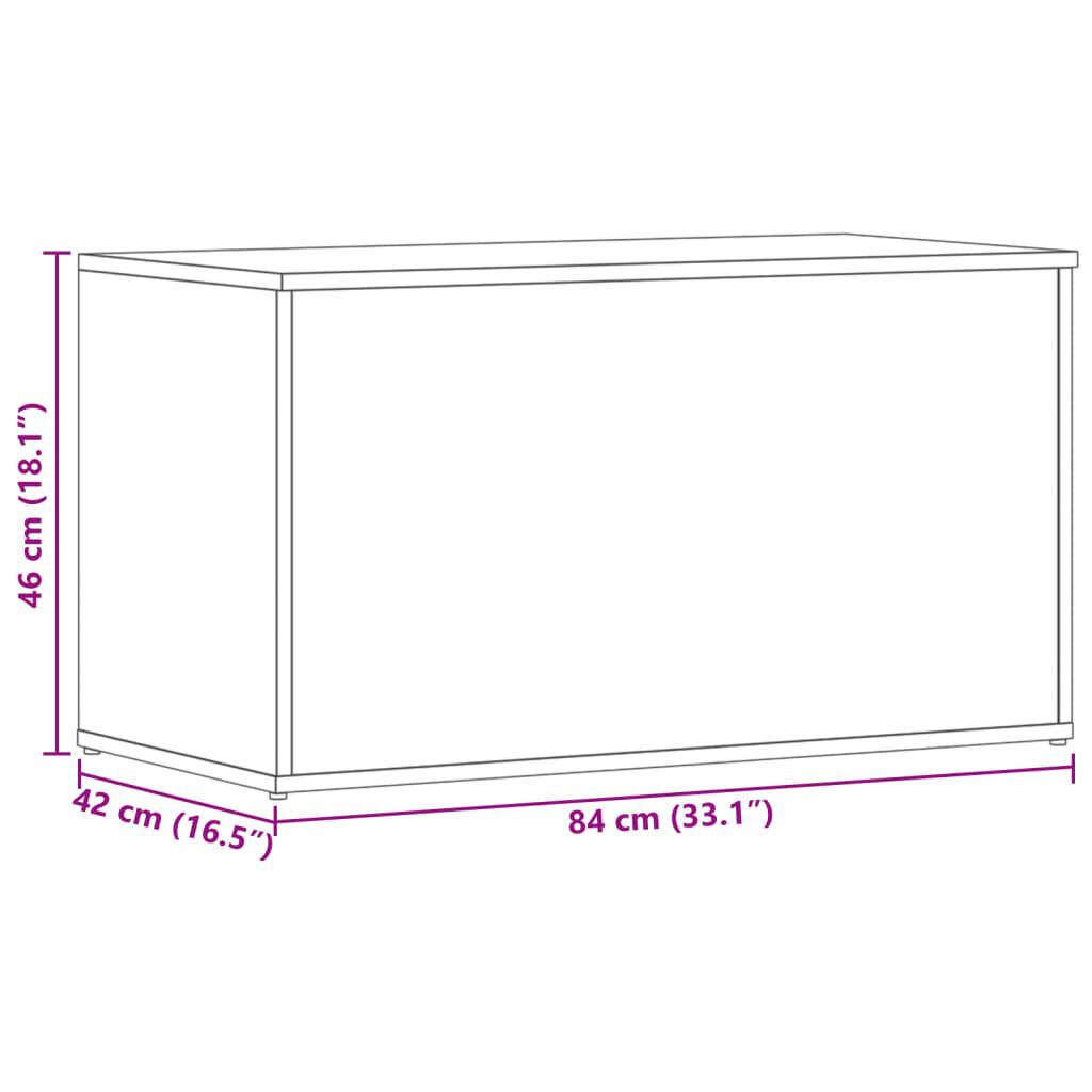 vidaXL Cufăr de depozitare, gri beton, 84x42x46 cm, lemn compozit ...