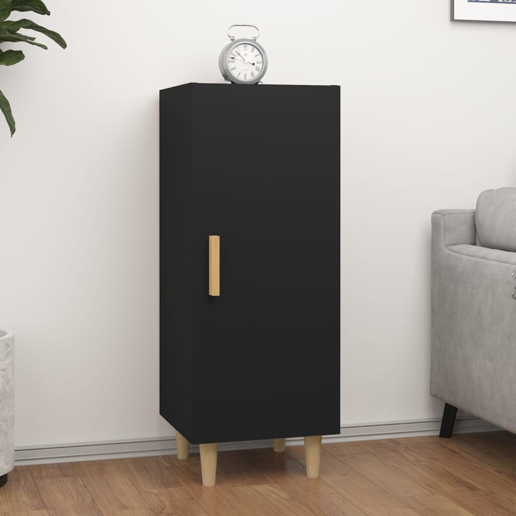 vidaXL Servantă, negru, 34,5x34x90 cm, lemn compozit | vidaXL.ro