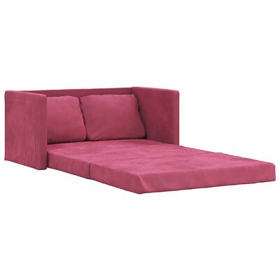 vidaXL Canapea extensibilă de podea 2 în 1, roșu vin, 122x204x55 cm ...