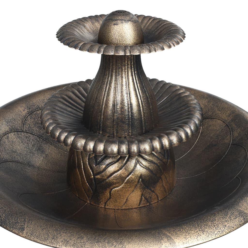 vidaXL Bazin pentru păsări cu fântână, bronz, 50 x 91 cm, plastic ...
