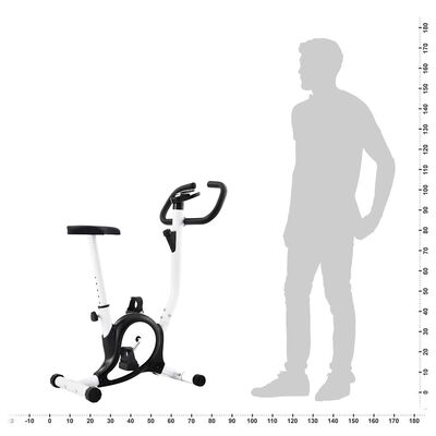 vidaXL Bicicletă fitness cu centură de rezistență, negru | vidaXL.ro
