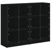 vidaXL Bibliotecă cu uși, negru, 136x37x109 cm, lemn compozit | vidaXL.ro