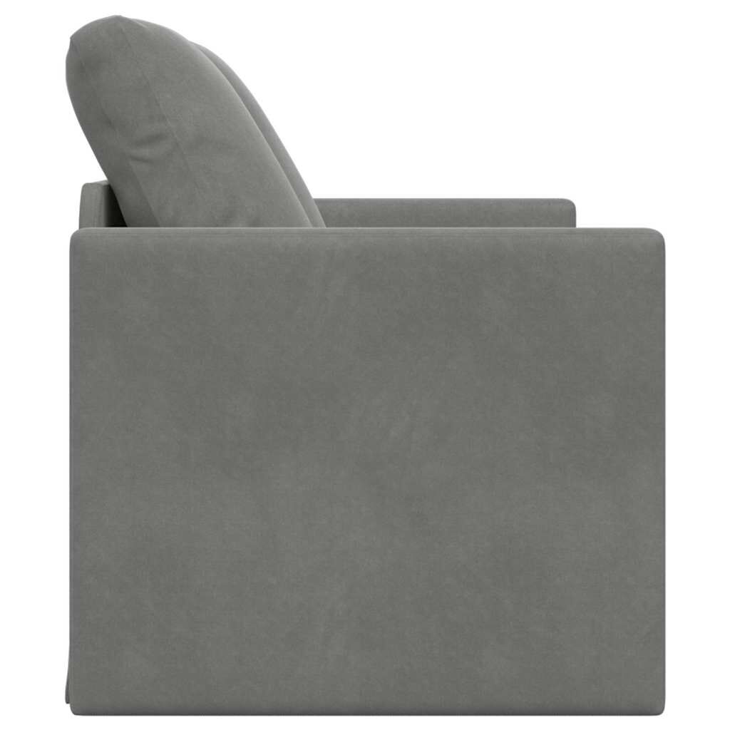 vidaXL Canapea extensibilă de podea 2 în 1, gri închis, 122x204x55 cm ...