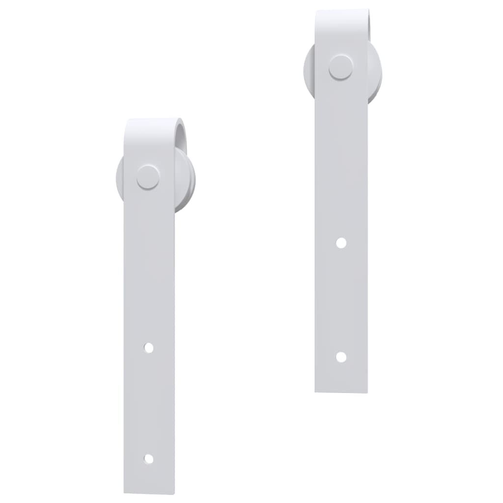 vidaXL Set feronerie pentru uși glisante, alb, 200 cm, oțel | vidaXL.ro
