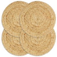 vidaXL Naproane, 4 buc., natural, 38 cm, iută, rotund | vidaXL.ro