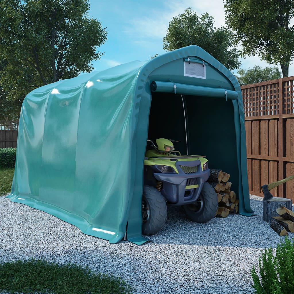 vidaXL Cort de garaj, verde, 2,4 x 3,6 m, PVC | vidaXL.ro