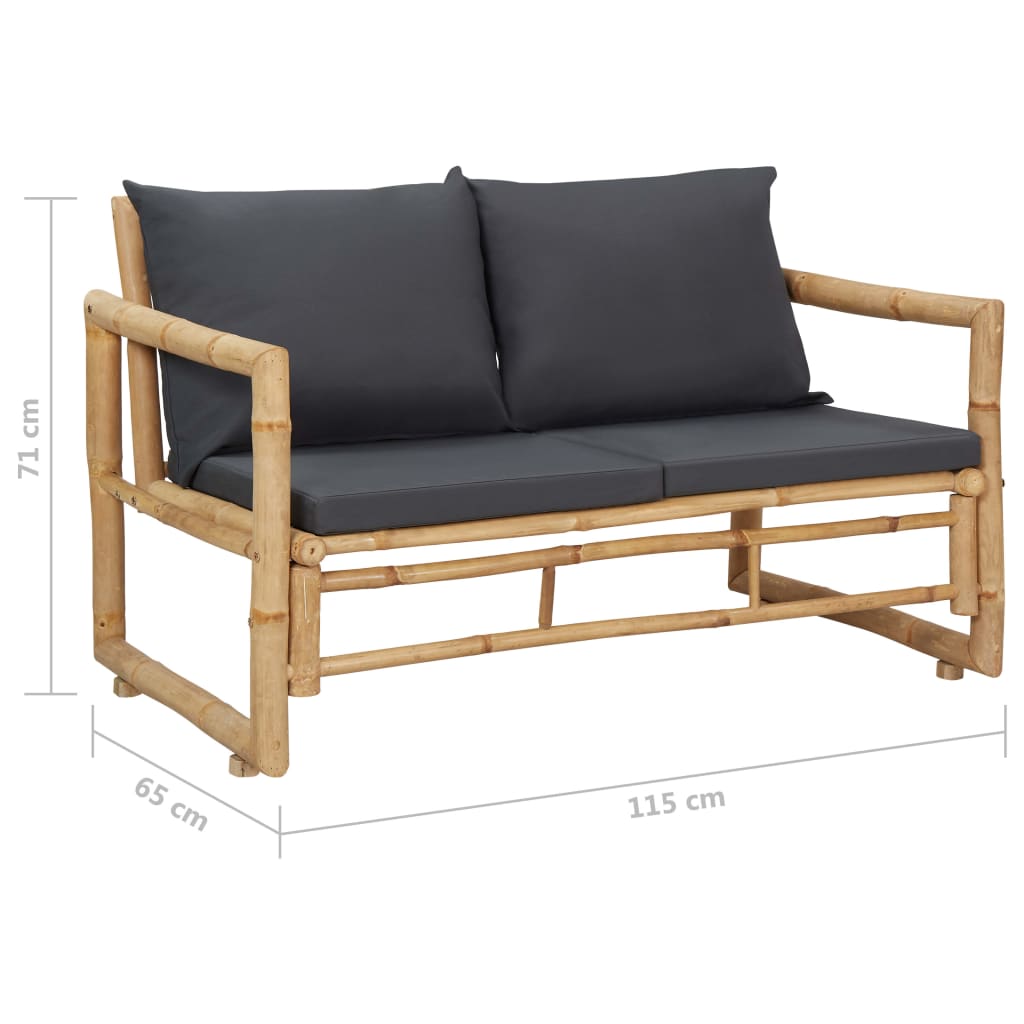 vidaXL Set mobilier de grădină cu perne, 4 piese, bambus | vidaXL.ro