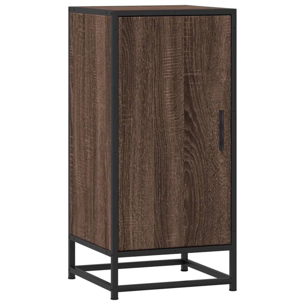 vidaXL Dulap, stejar maro, 35,5x35x76 cm, lemn prelucrat și metal ...