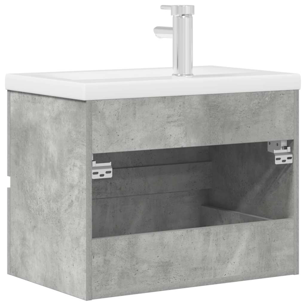 vidaXL Set mobilier de baie, 2 piese, gri beton, lemn compozit | vidaXL.ro