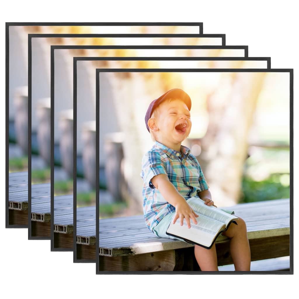 vidaXL Rame foto colaj pentru masă, 5 buc., negru, 20x20 cm MDF | vidaXL.ro