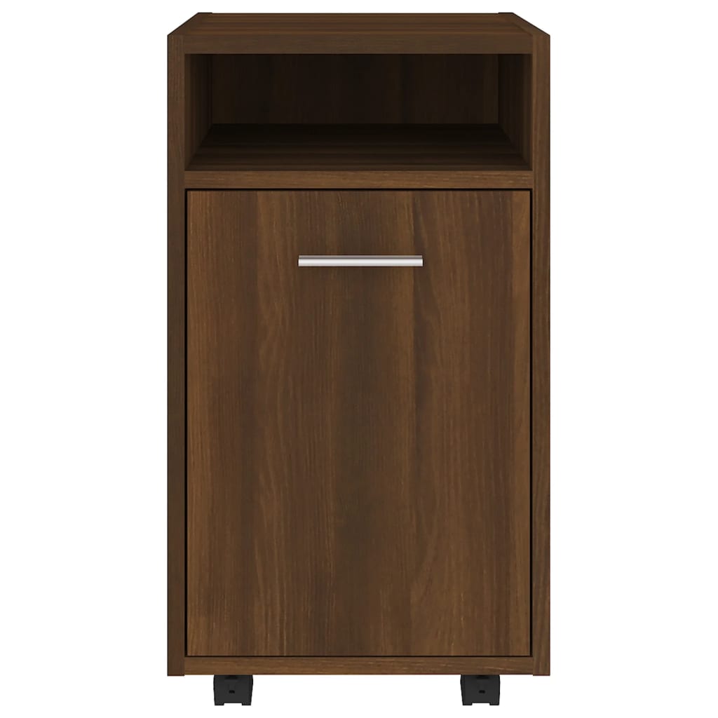 vidaXL Dulap lateral cu roți stejar maro 33x38x60 cm lemn prelucrat ...