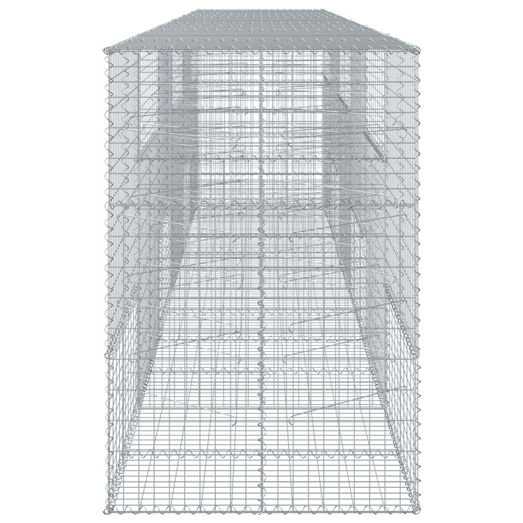 vidaXL Coș gabion cu capac, 600x100x150 cm, fier galvanizat | vidaXL.ro