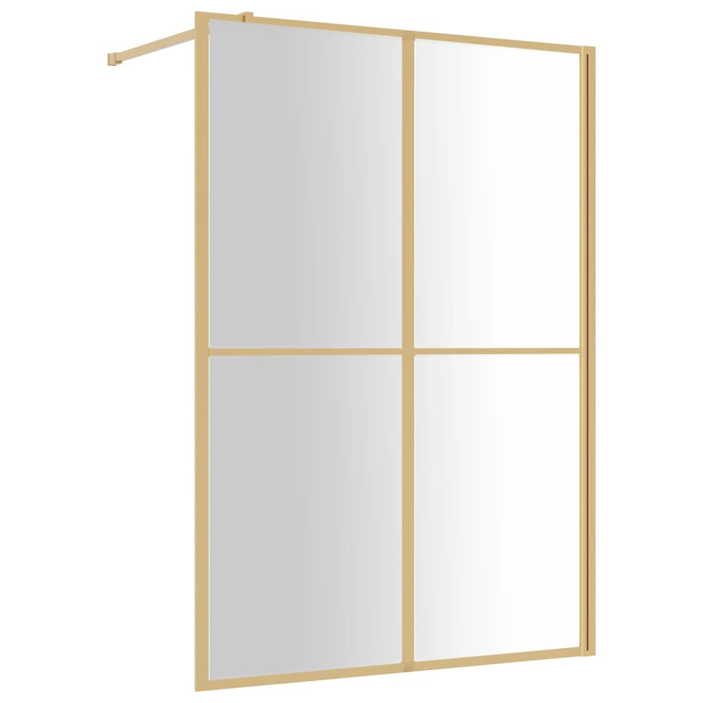 vidaXL Paravan de duș walk-in, auriu 140x195cm sticlă ESG transparentă ...