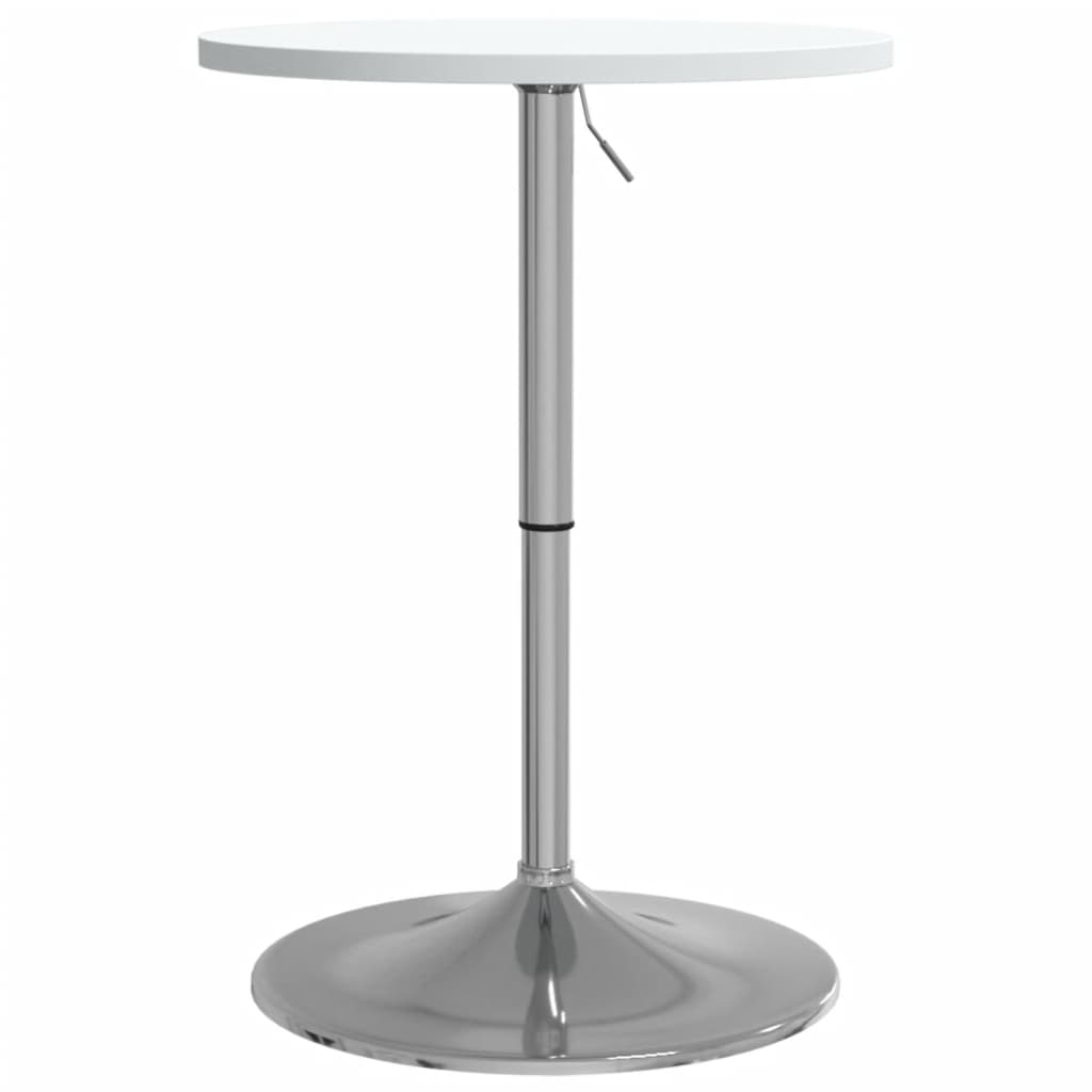 vidaXL Masă de bar, alb, 50x50x90 cm, lemn prelucrat și oțel cromat ...