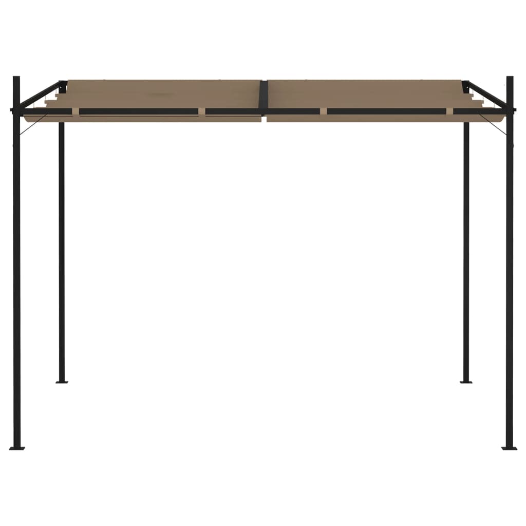 vidaXL Pavilion cu acoperiș retractabil, gri taupe, 300x300x233 cm ...