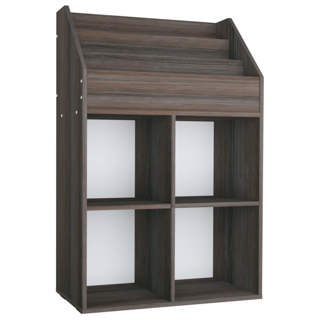 vidaXL Raft reviste copii gri/stejar sonoma 71x30x114cm lemn prelucrat ...