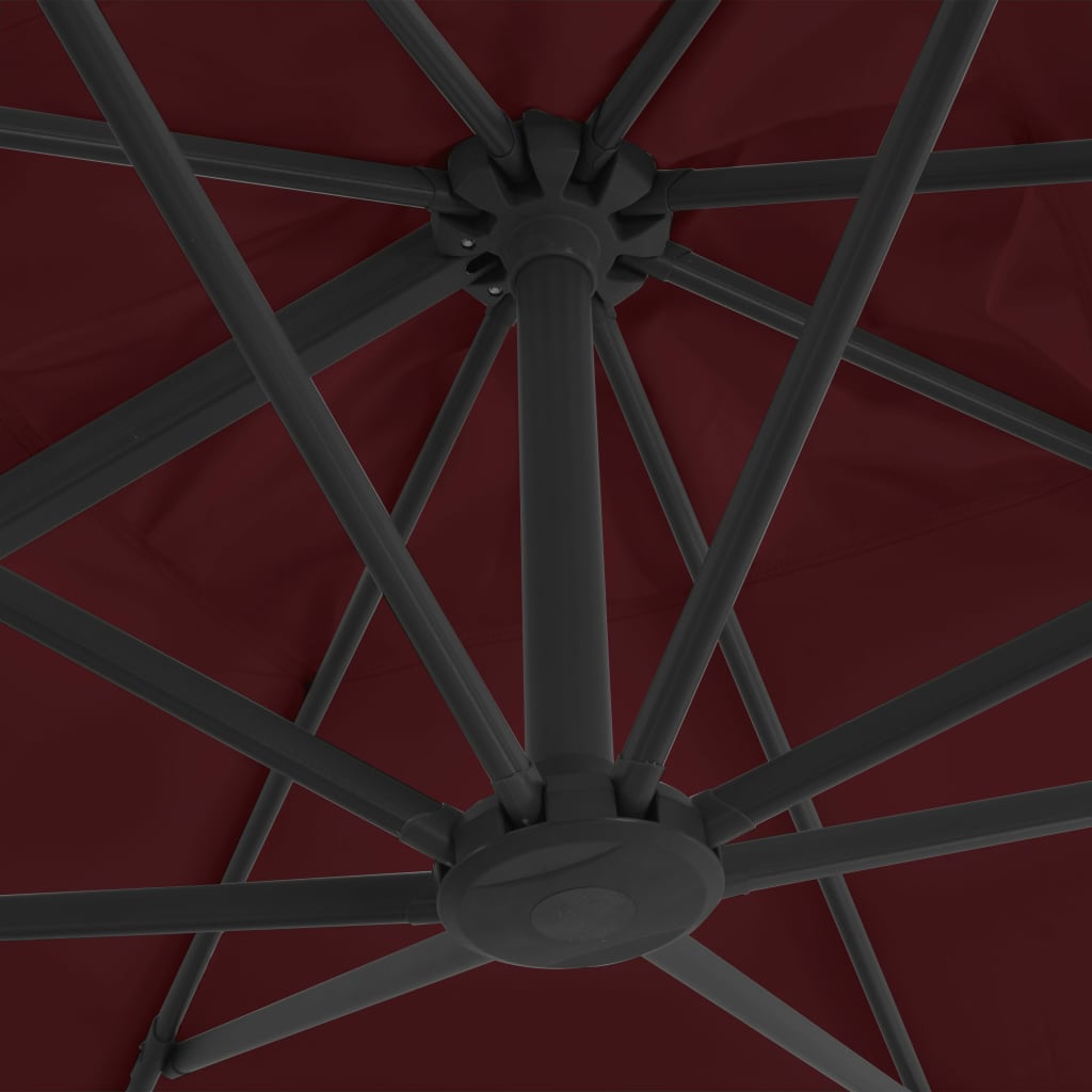vidaXL Umbrelă în consolă cu stâlp din aluminiu, bordo, 400x300 cm ...