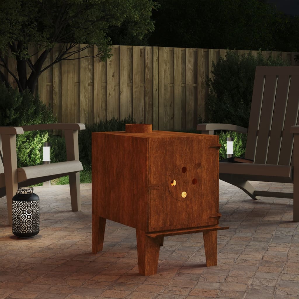 vidaXL Aragaz de camping, 35x50x55 cm, oțel corten | vidaXL.ro